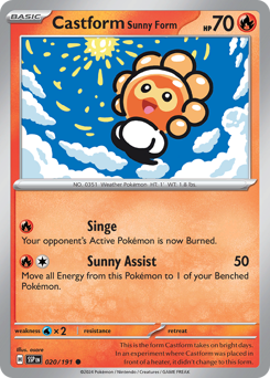Castform Sunny Form (Common-ReverseHoloFoil Surging Sparks) [20/191]
